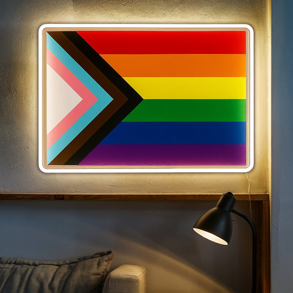 Progressive Rainbow Pride Flag Neon Sign - MYPRIDESHOP