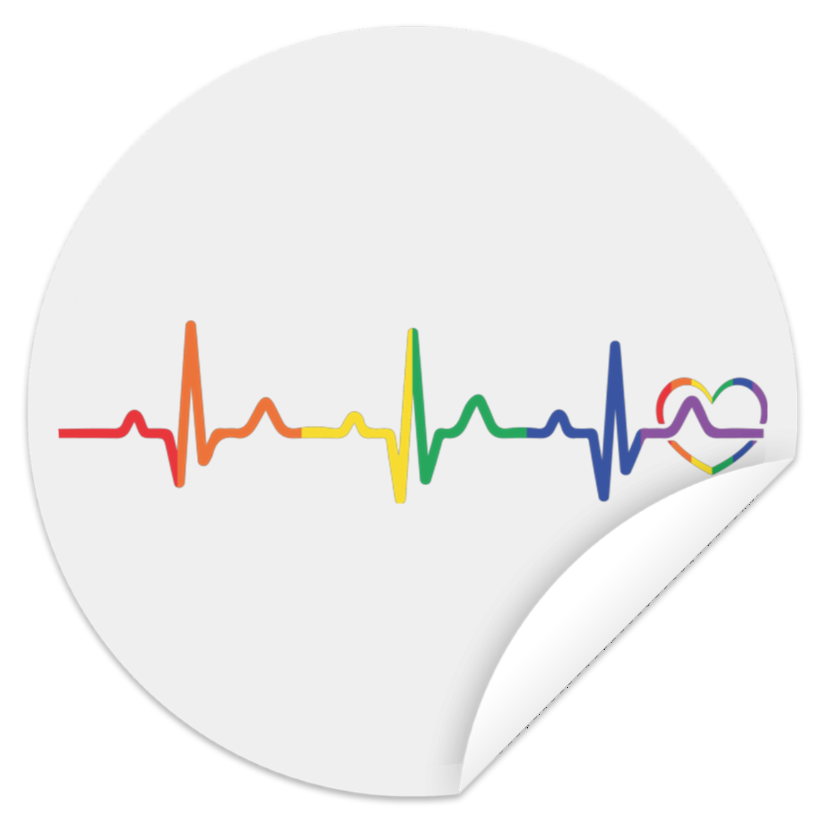 Rainbow Heartbeat Sticker – MYPRIDESHOP